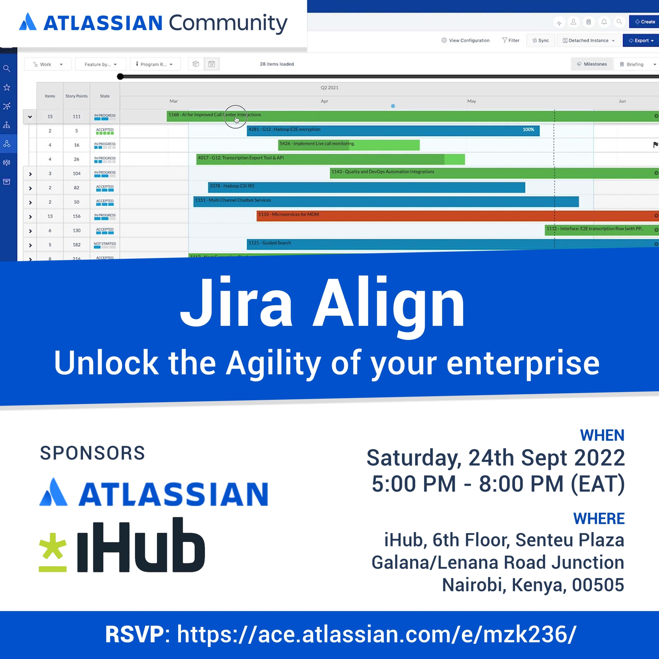 See Jira Align: Unlock the Agility of your enterprise at Atlassian Community Events Nairobi